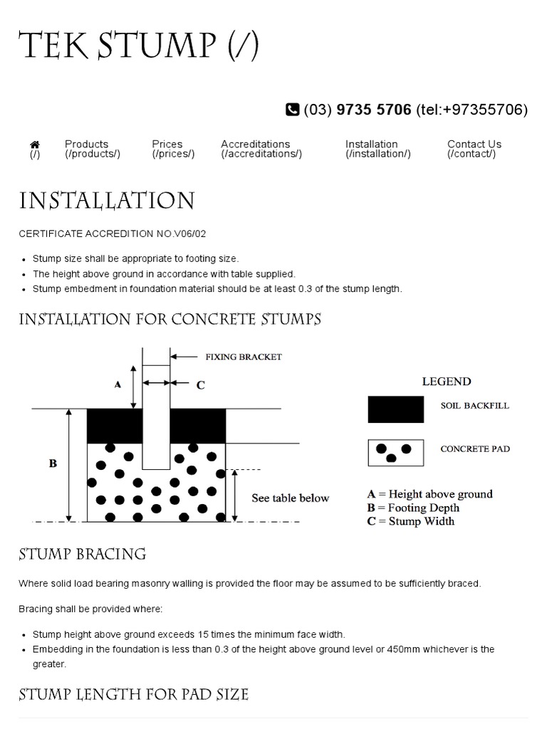 Concrete Stump Selection | PDF