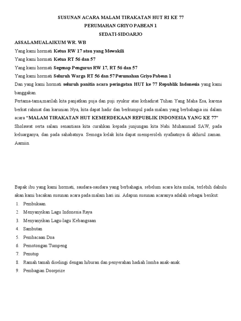 Cue Card MC Revisi | PDF