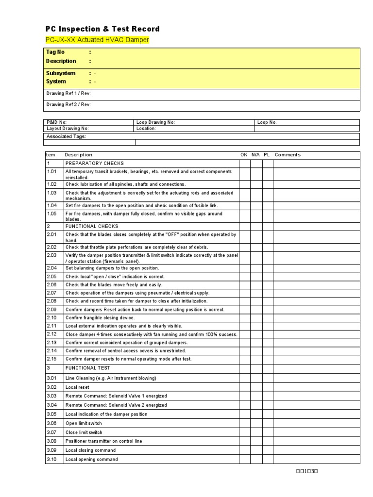 PC-JX-XX Actuated HVAC Damper - Template | PDF | Valve | Tools