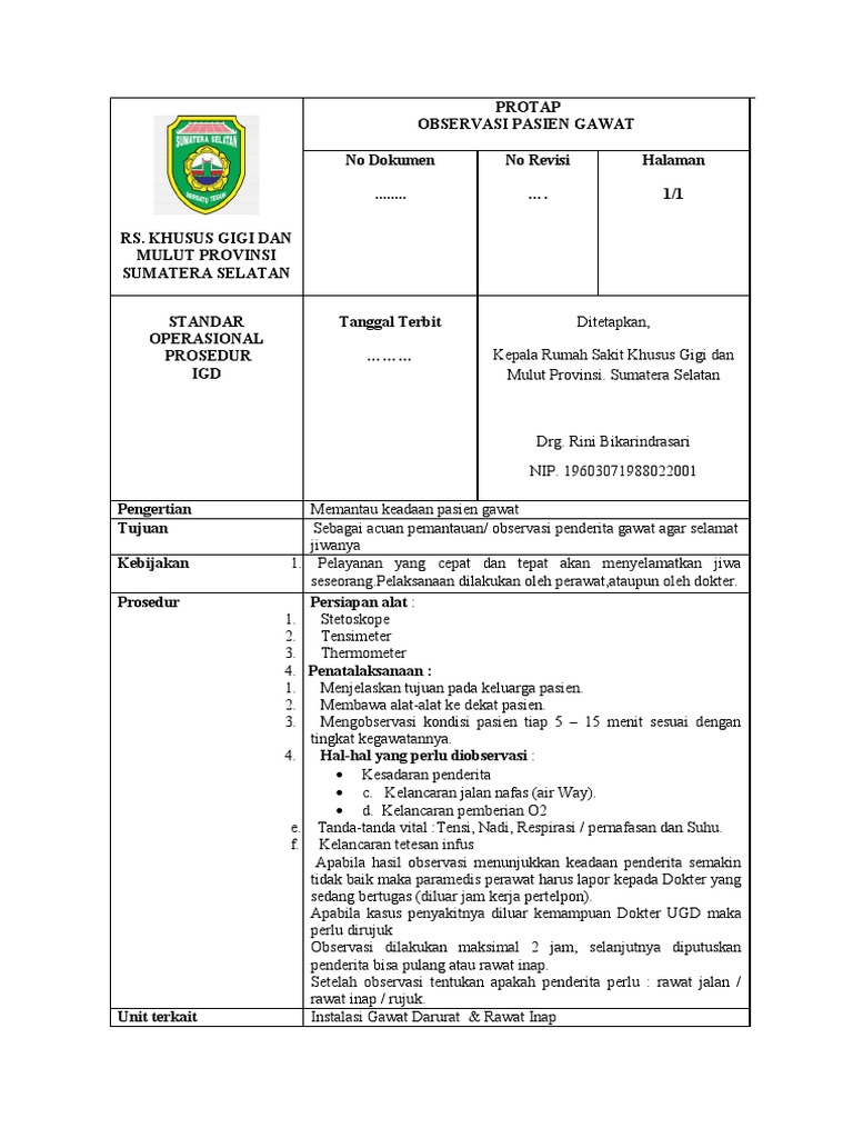 Kumpulan SOP IGD | PDF