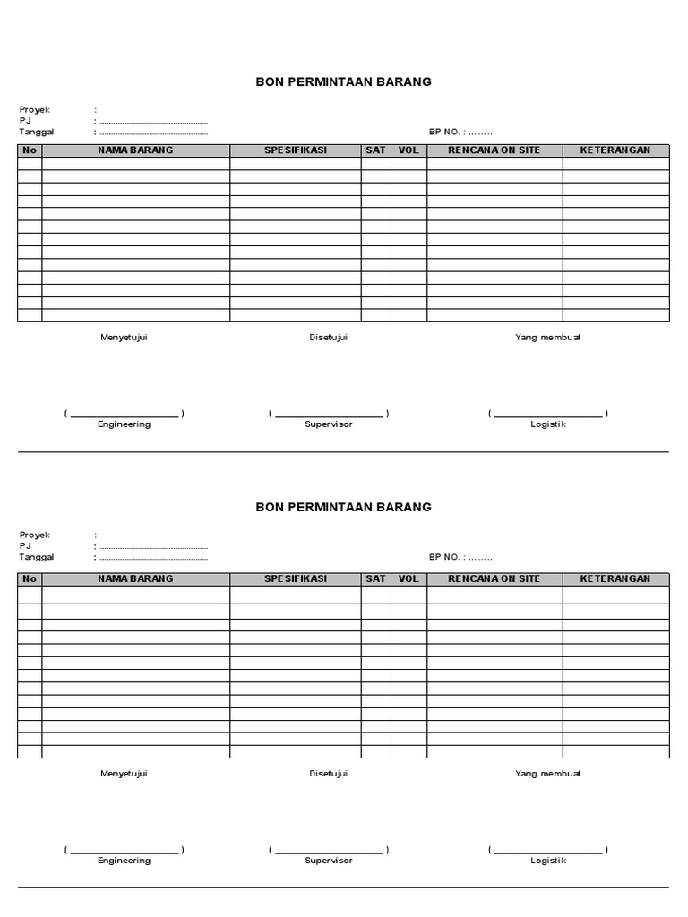 Bon Permintaan | PDF
