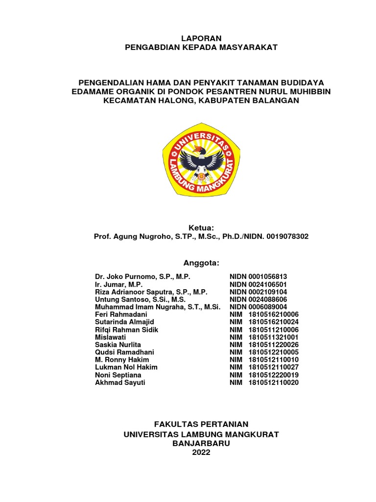 LAPORAN P2M Kedaireka - PHPT Edamame Organik | PDF