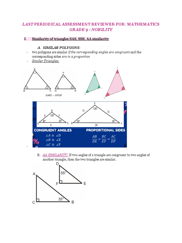 Last Perio Rev Math | PDF | Trigonometric Functions | Triangle