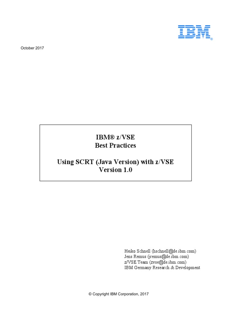 Using SCRT With zVSE Best Practices | Download Free PDF | File Transfer ...