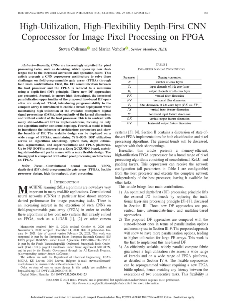 High-Utilization, High-Flexibility Depth-First CNN Coprocessor for Image Pixel Processing on ...