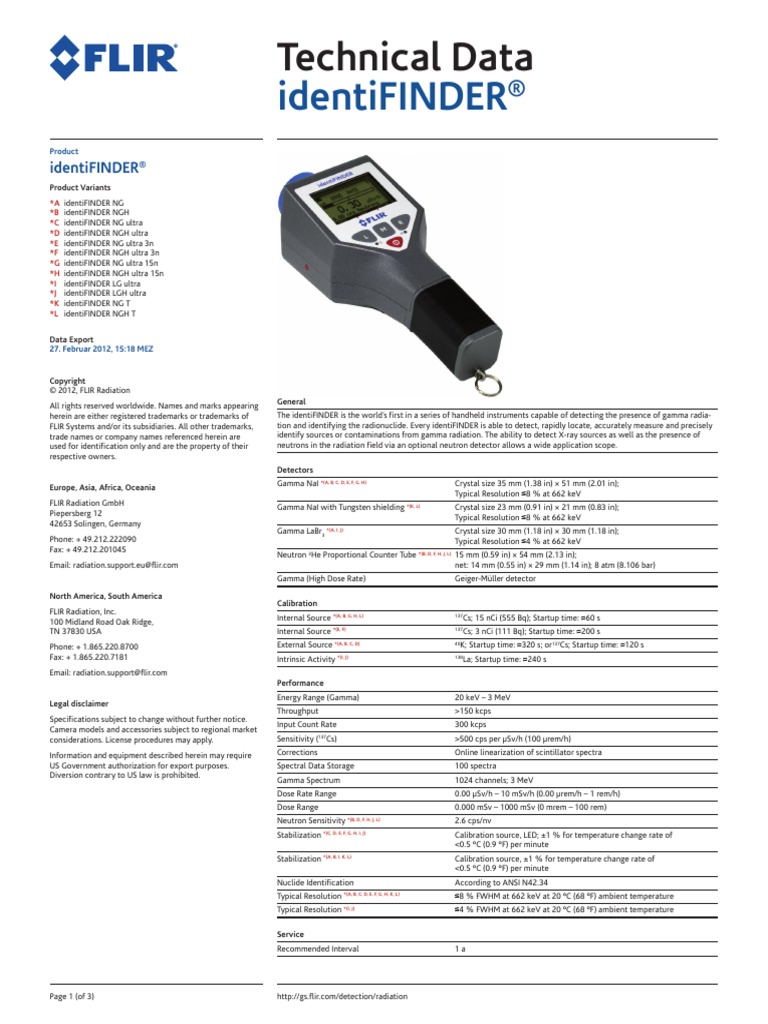 identiFINDER en Tech | PDF | Gamma Ray | Usb