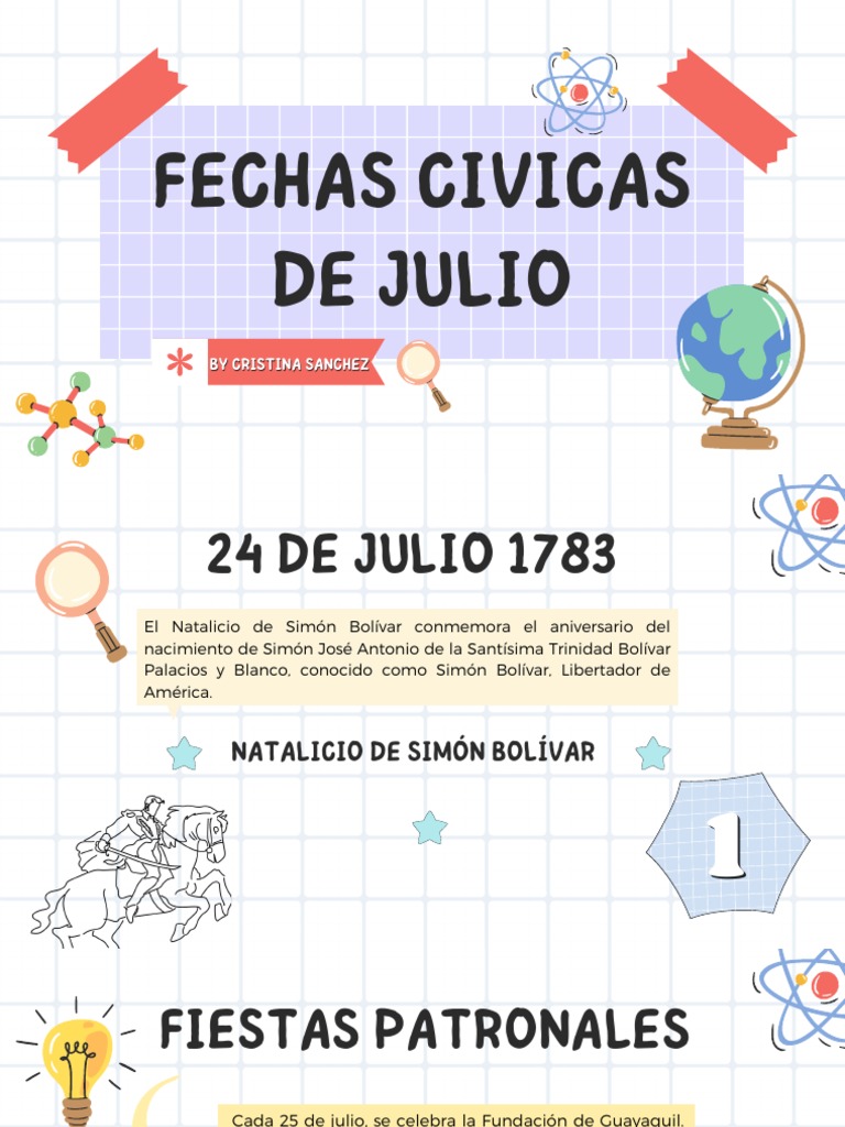 Fechas Civicas Del Mes de Julio | PDF