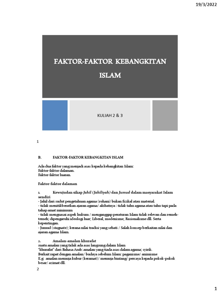 K2 3 Faktor Kebangkitan Islam | PDF | Ilmu Sosial | Sejarah