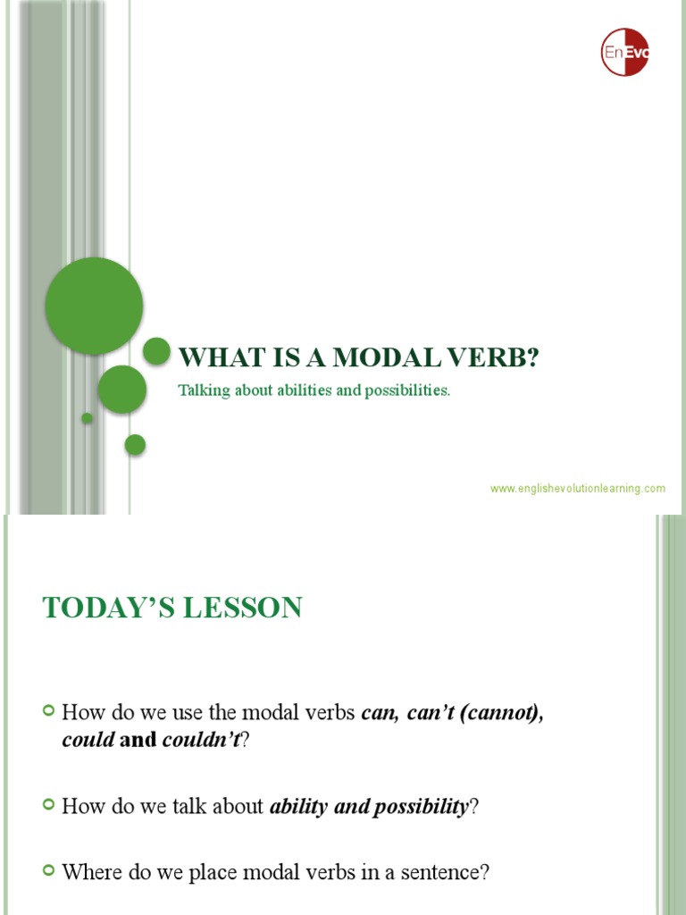 Understanding Modal Verbs: Can & Could | PDF | Verb | Grammar