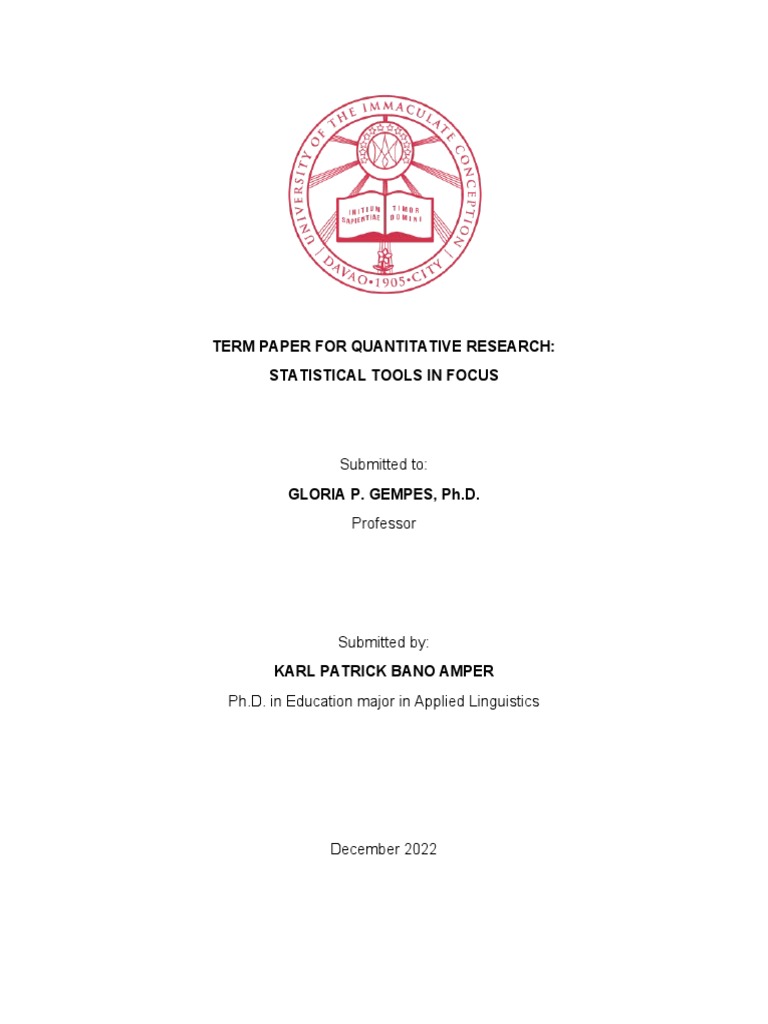 Term Paper For Quantitative Research | PDF | Statistics | Meta Analysis