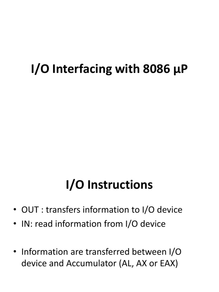 8086 Microprocessor I/O Guide | PDF | Input/Output | Electronic Design