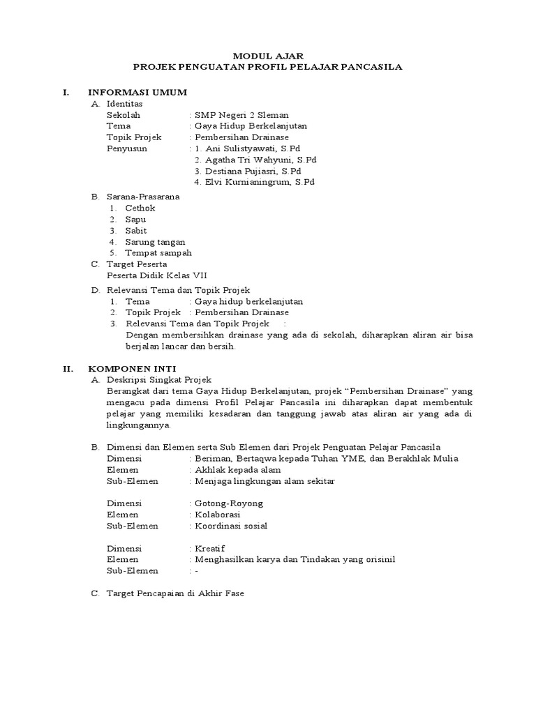 MODUL AJAR GHB (Drainase) | PDF