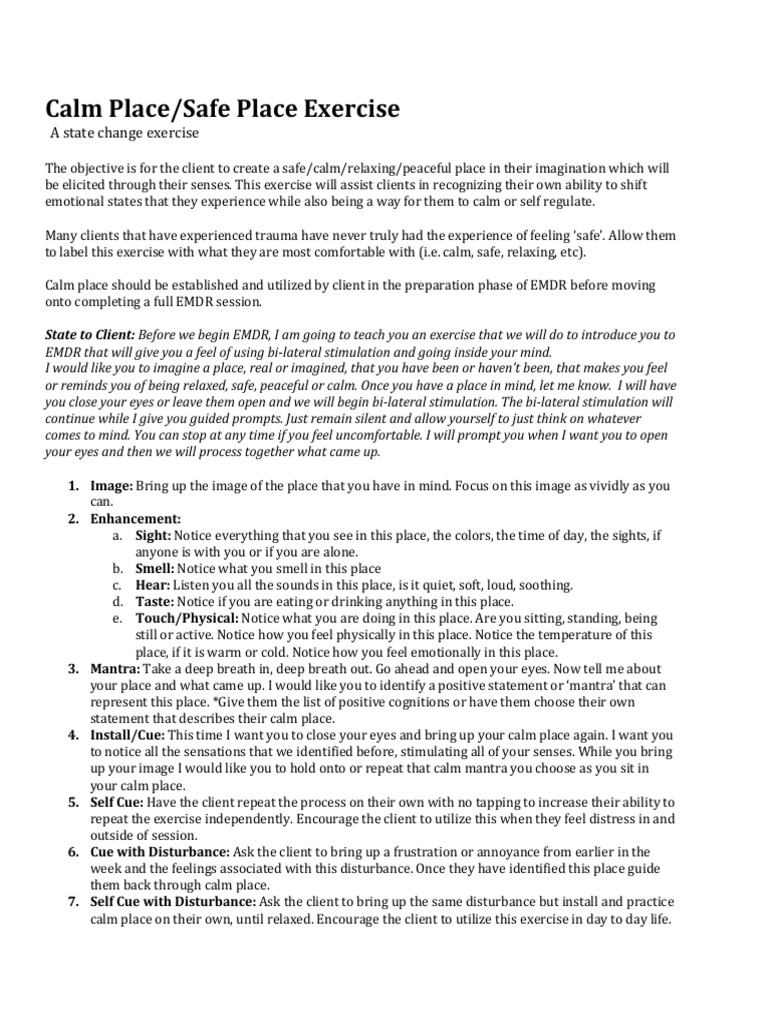 Exercises | PDF | Eye Movement Desensitization And Reprocessing | Senses