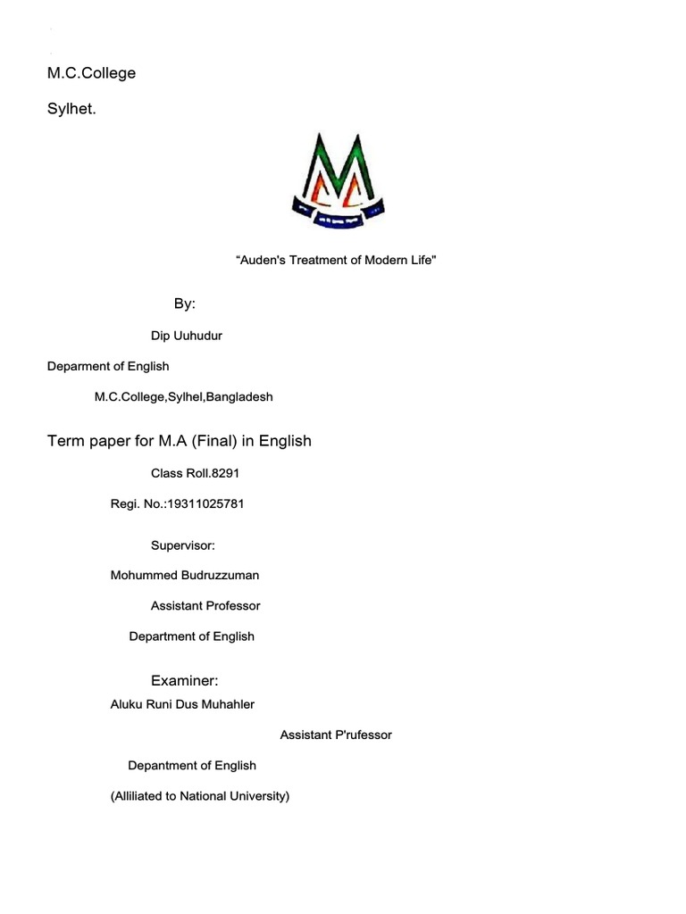 Master Term Paper 1 | PDF