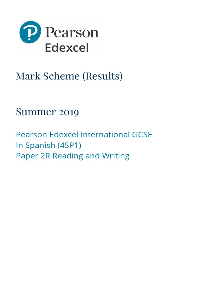 Markshcheme Reading - Writing 2019 Exam R | PDF | Syntax | Cognitive Science