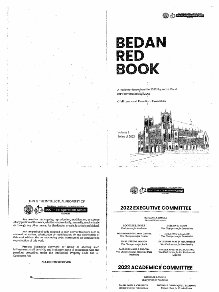 2022 Bedan Red Book - Civil Law and Practical Exercises | PDF 2022 Bedan Red Book - Civil Law and Practical Exercises | PDF