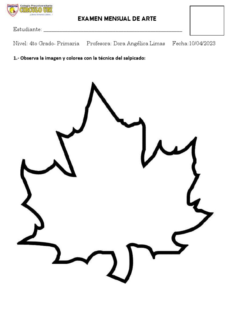 Examen Mensual de Arte - 4to | PDF