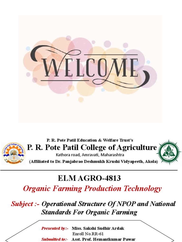 NPOP Operational Structure Overview | PDF | Organic Farming | Natural ...