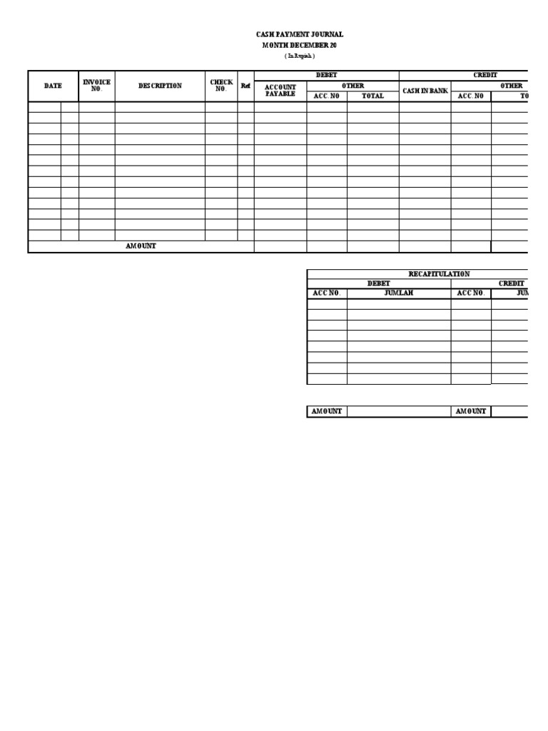 Cash Payment Journal | PDF