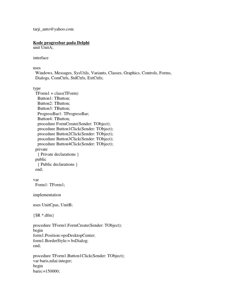 Delphi ProgressBar and Purchase Code | PDF