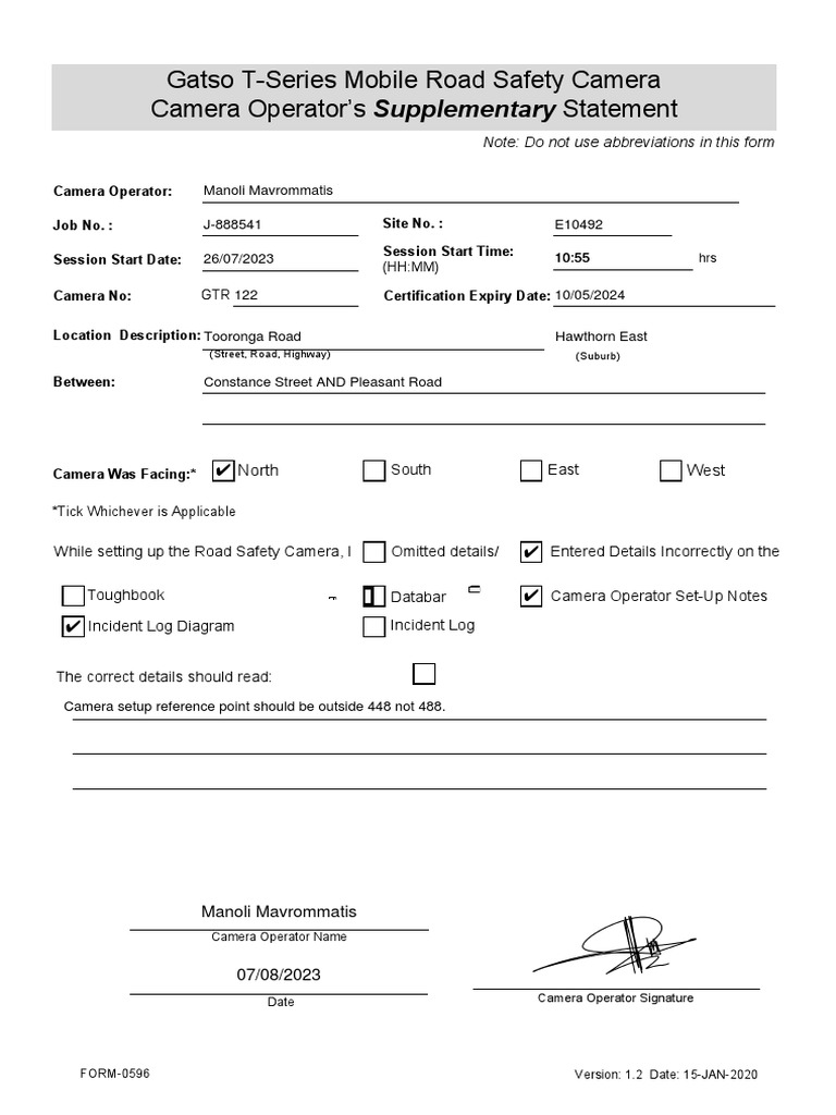 Gatso T-Series Mobile Road Safety Camera Camera Operator's ...