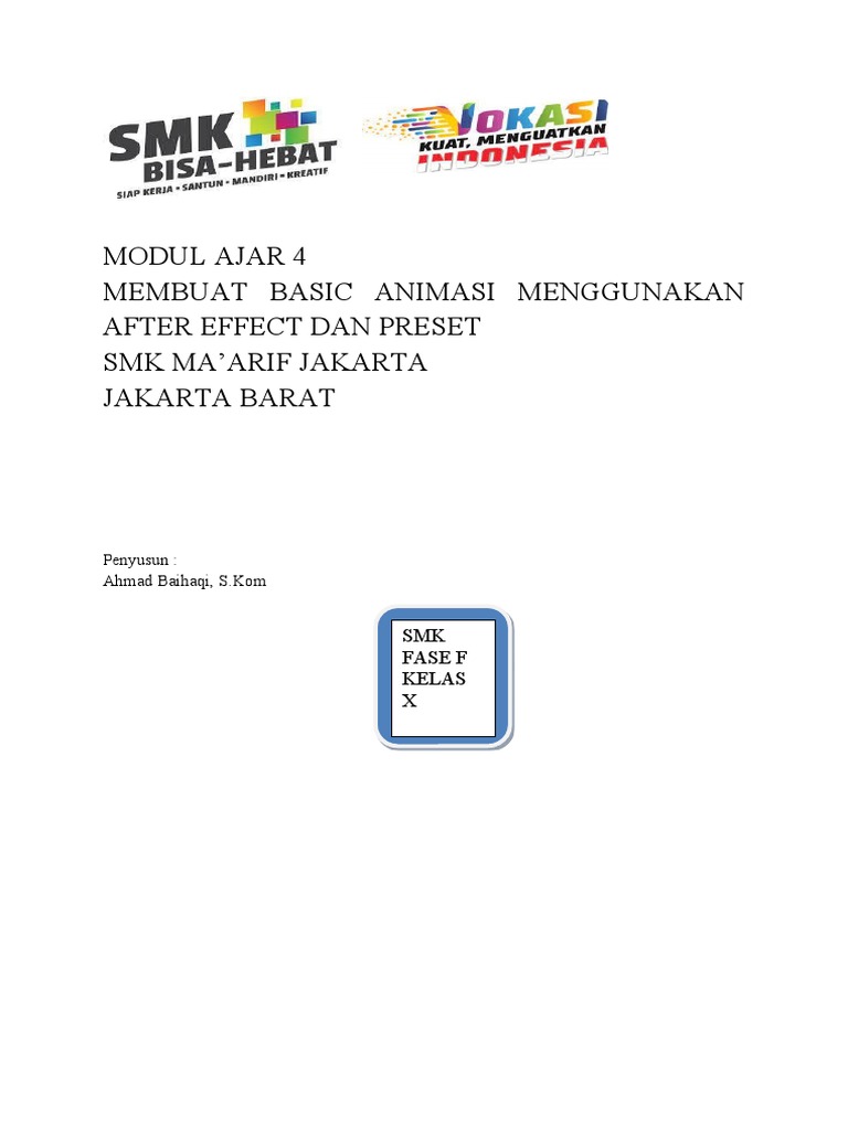 MODUL AJAR 4 Motion Grafis | PDF
