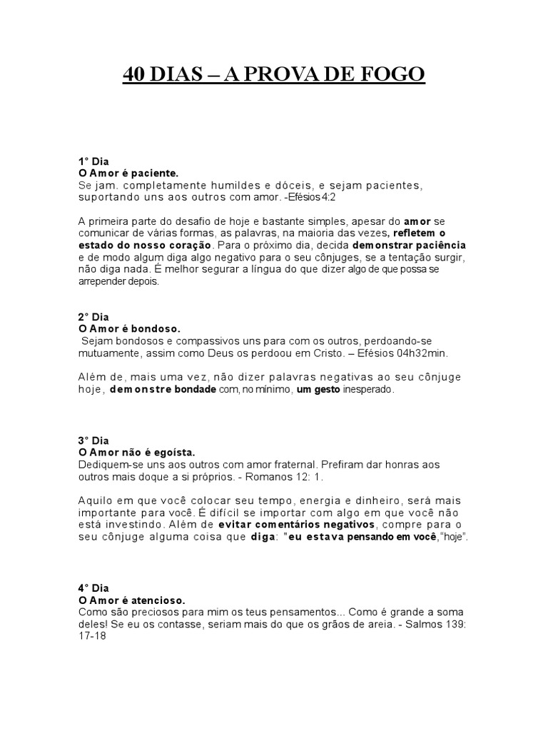 40 Dias - A Prova de Fogo 5° | PDF