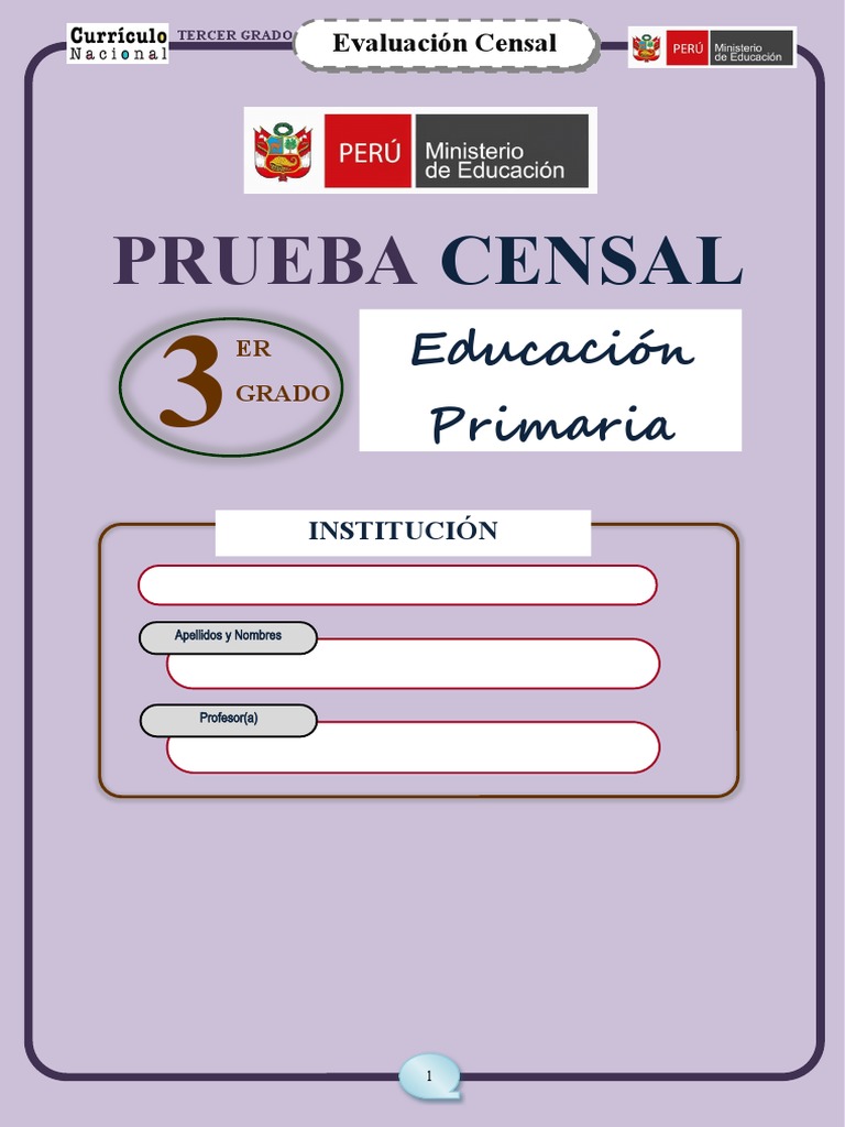 Prueba Censal | PDF | Sustracción | Matemática Elemental