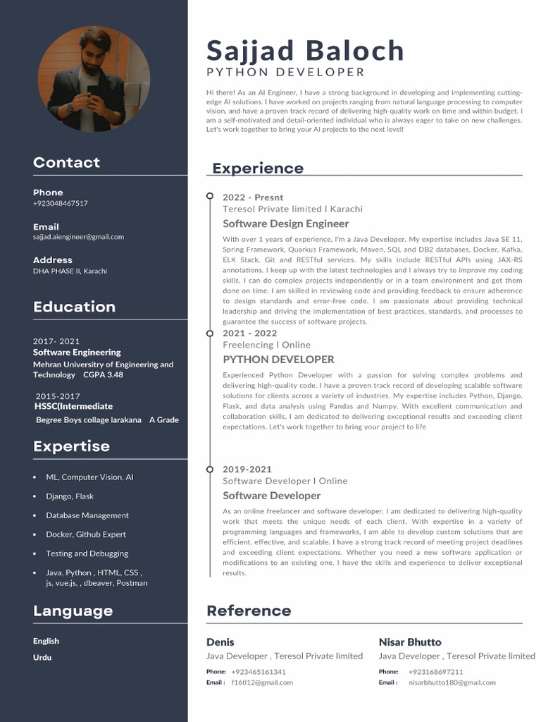 Python Sajjad 2 May 2023 Cv Resume Pdf