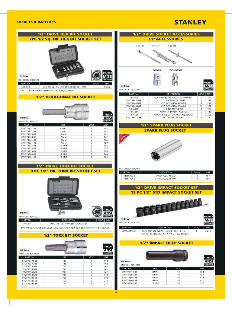 Stanley Price List_Pg 41To50 | PDF