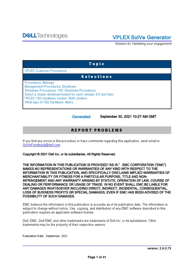 VPLEX - VPLEX Customer Procedures-Manage | PDF | Secure Shell | Server ...