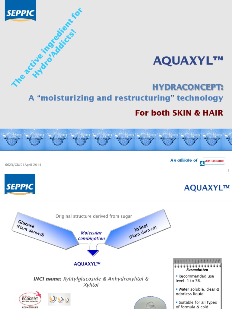 6623 GB 01 April 2014 Aquaxyl Skin & Hair Applications - With Press ...