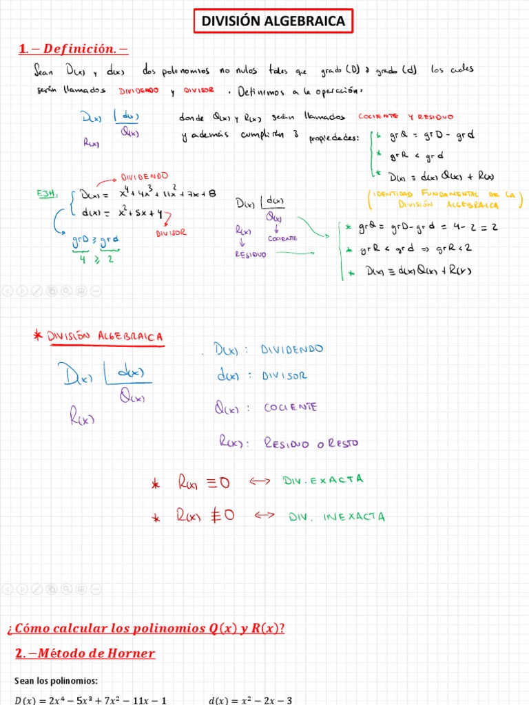 Álgebra División Algebraica Básico | PDF