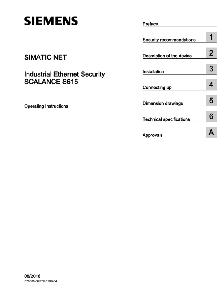 Simatic Net Scalance S615 Pdf Port Computer Networking Public