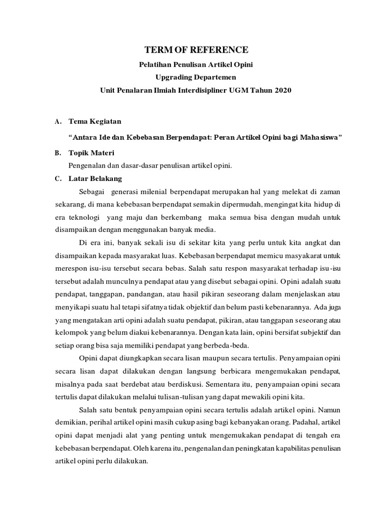 Contoh TOR Upgrading | PDF | Seni