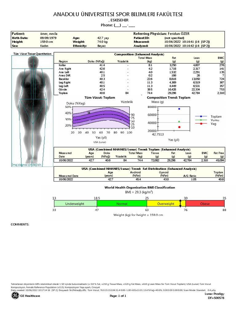 (DXA) Total Body Composition | PDF