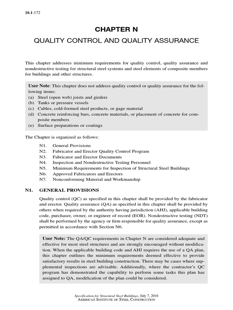 Chapter N - Quality Control and Quality Assurance | PDF ...