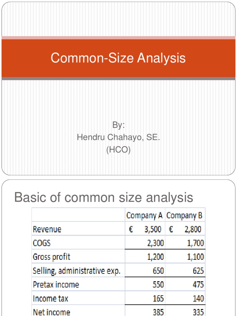 Common-Size Analysis: By: Hendru Chahayo, SE. (HCO) | PDF | Revenue | Taxes