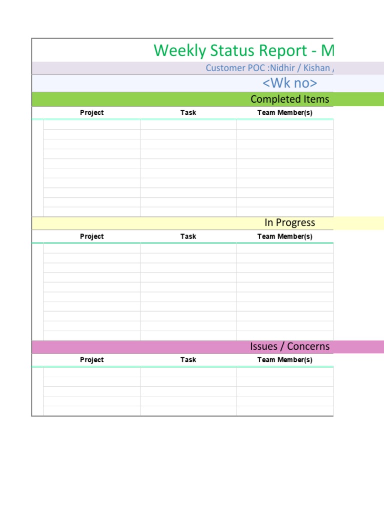 team-status-report-template | PDF