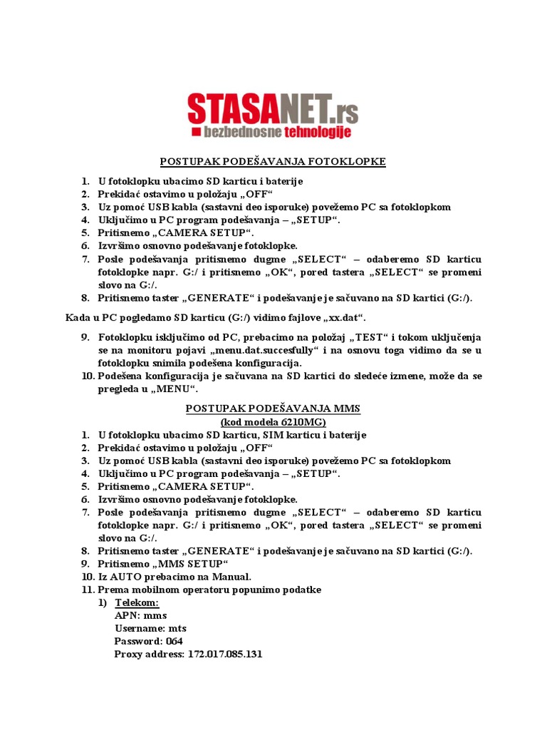 Manual Fotoklopke SRB | PDF