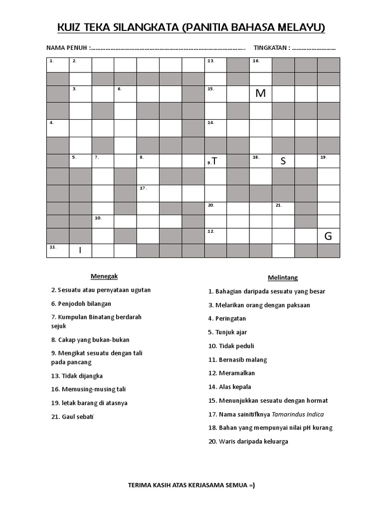 Kuiz Teka Silangkata BM | PDF