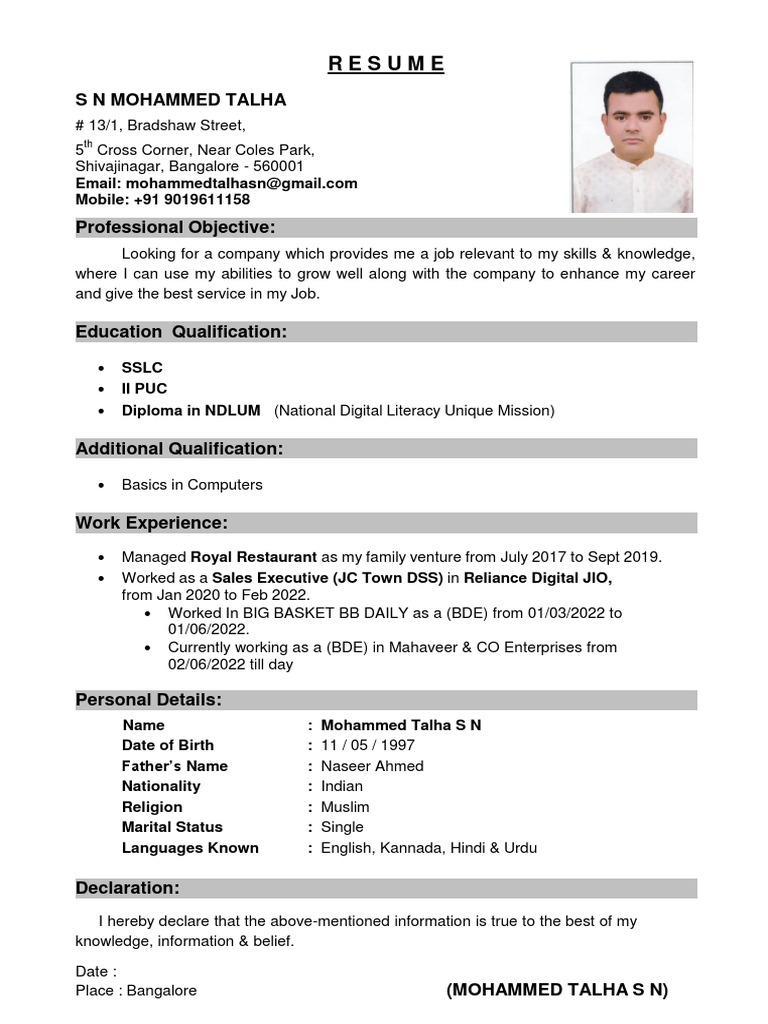 Update Resume - Talha | PDF