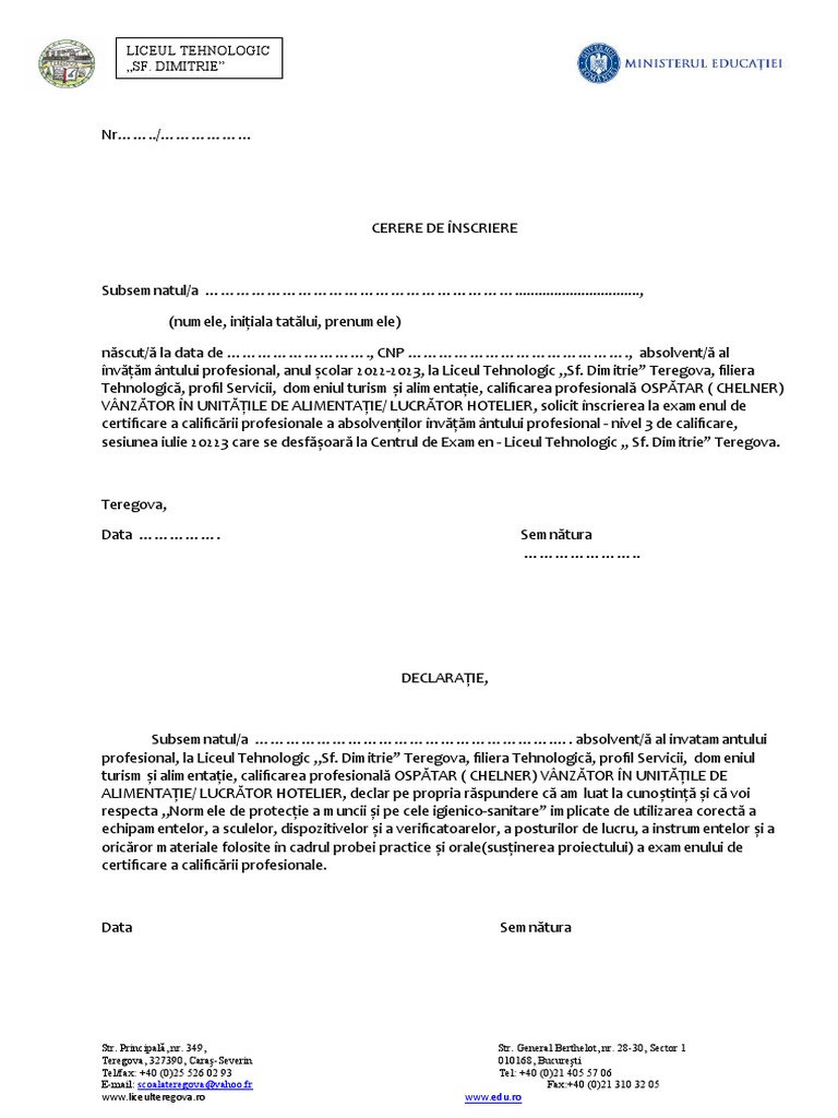 cerere nivel 3 | PDF