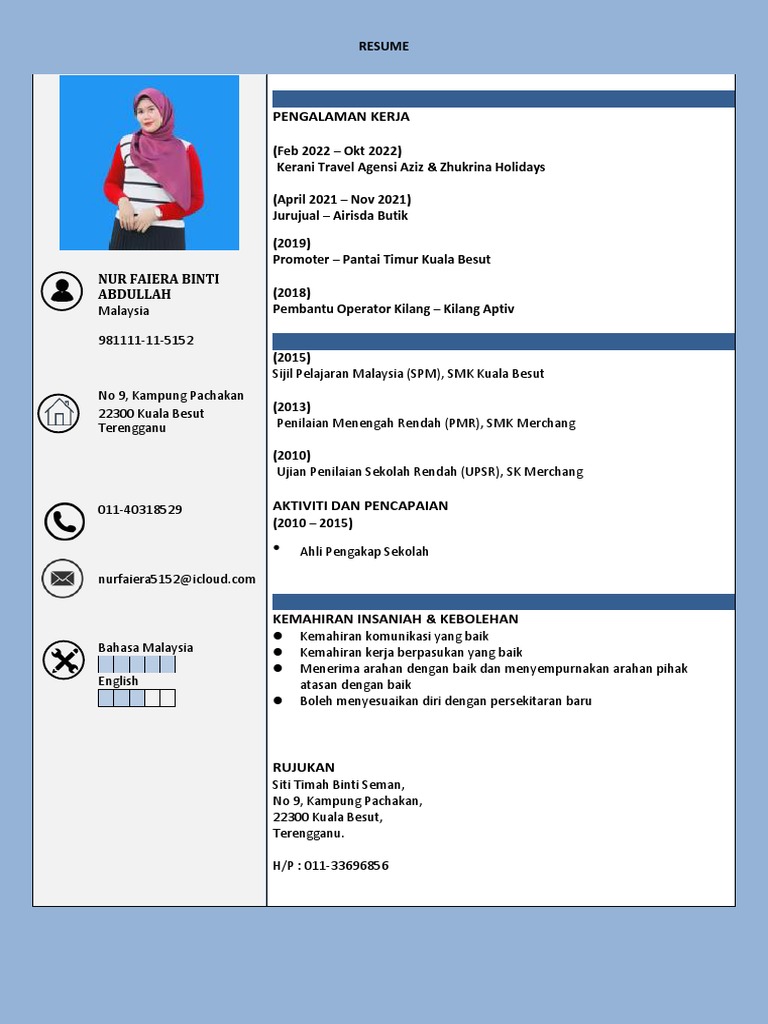 Resume Nur Faiera | PDF