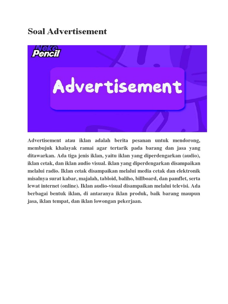Soal Advertisement | PDF