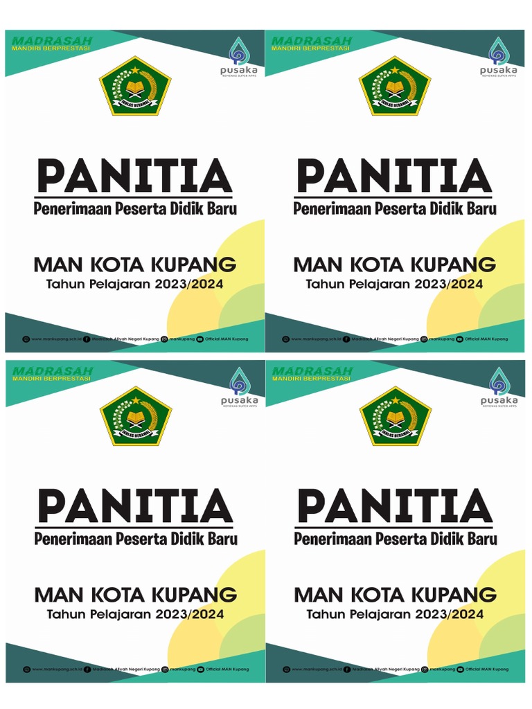 Id Card Panitia PPDB 2023 Ukuran B4 | PDF