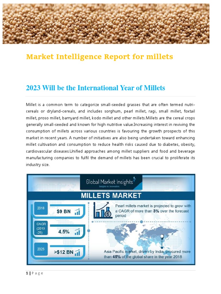 Millets: Nutritional Benefits and Market Growth | PDF | Gluten Free ...