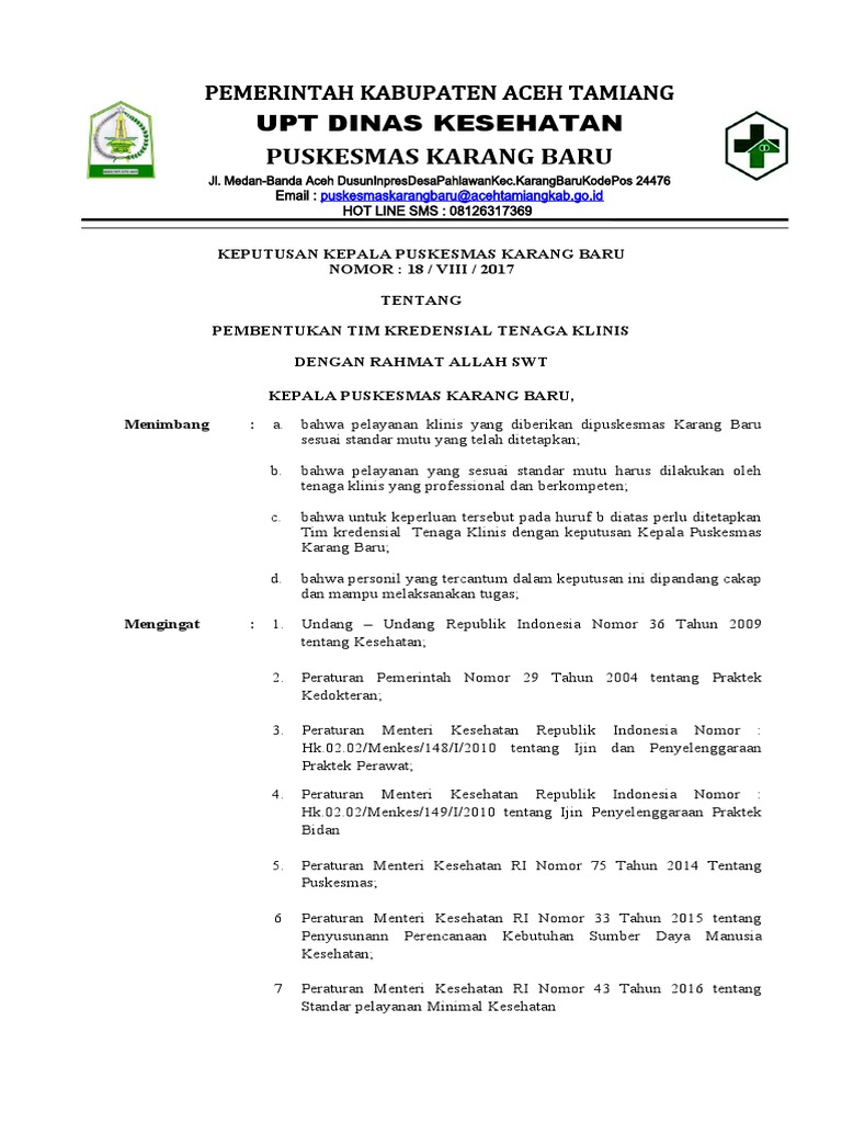 8.7.1.3.sk Pembentukan Tim Kredensial | PDF
