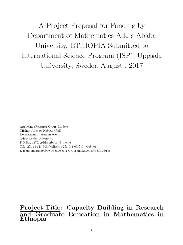 Project Proposal For Mathematics College | Download Free PDF | Cost Of ...