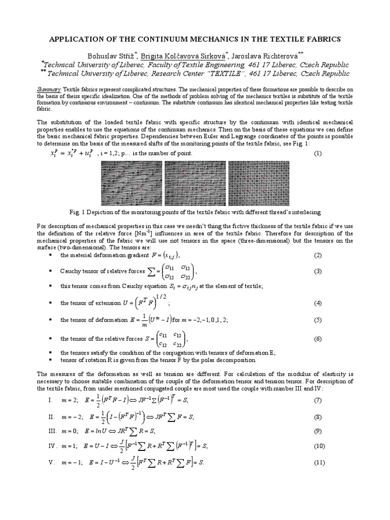 Application of Continum Fabric | PDF | Elasticity (Physics) | Continuum ...